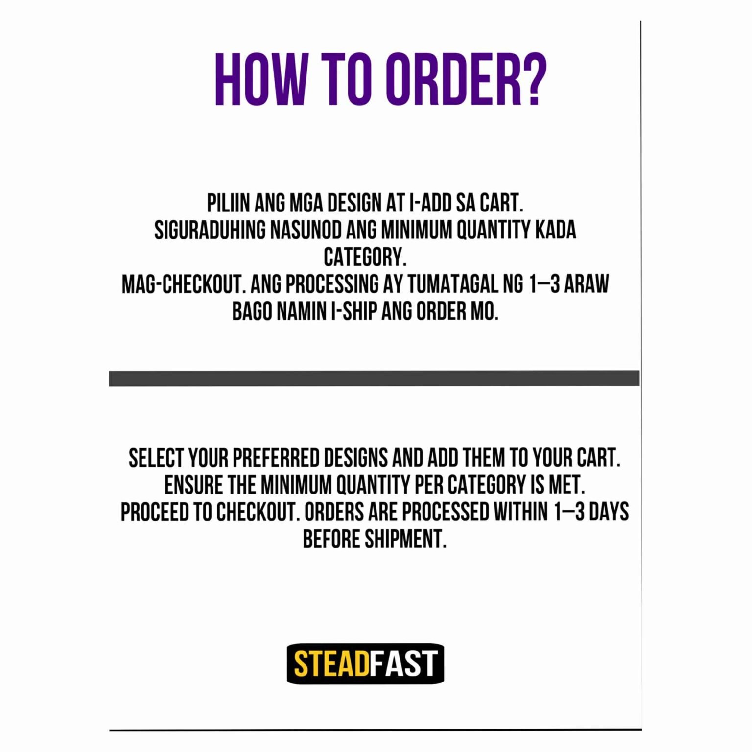 Order Tracking - Steadfast Clothing